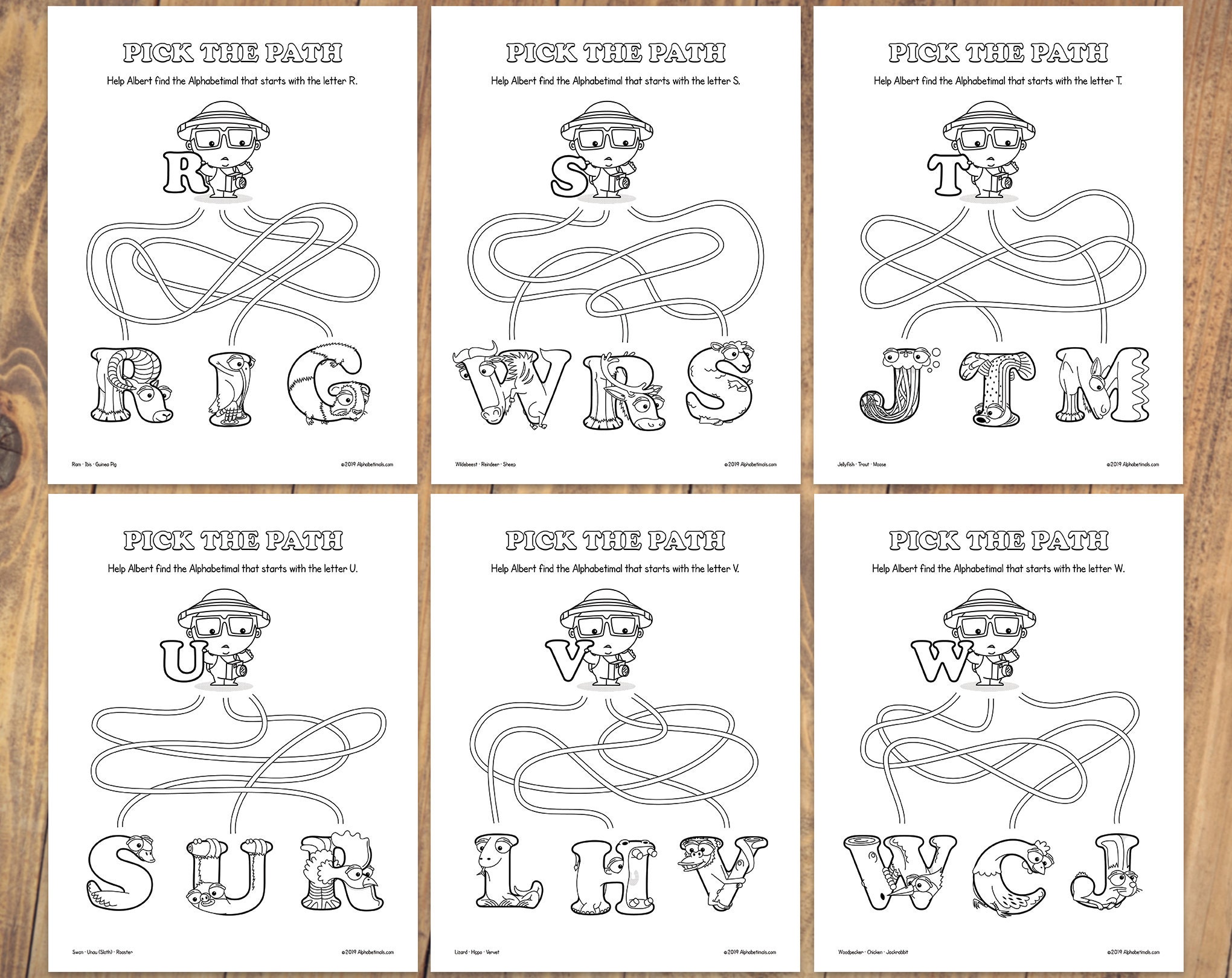 Alphabetimals™ Letter Matching Mazes – 26 Printable Animal ABC ...
