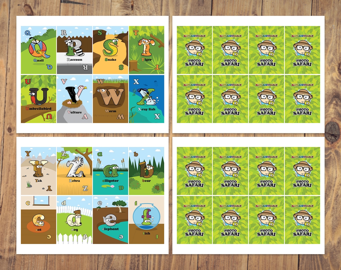 Alphabetimals™ Animal ABC Game Cards - A-Z Print & Cut Cards ...