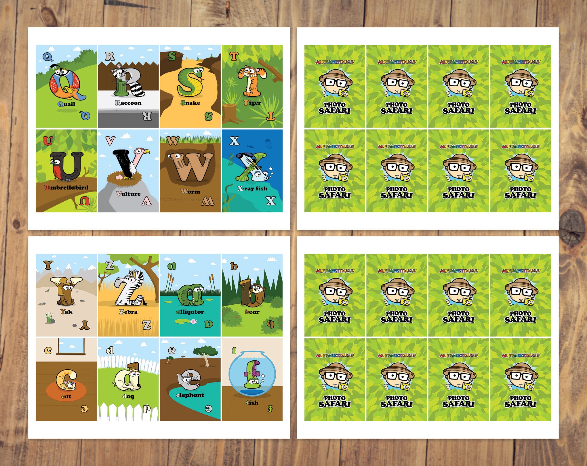 Alphabetimals™ Animal ABC Game Cards A-Z Print & Cut Cards / Preschool Alphabet Games ...