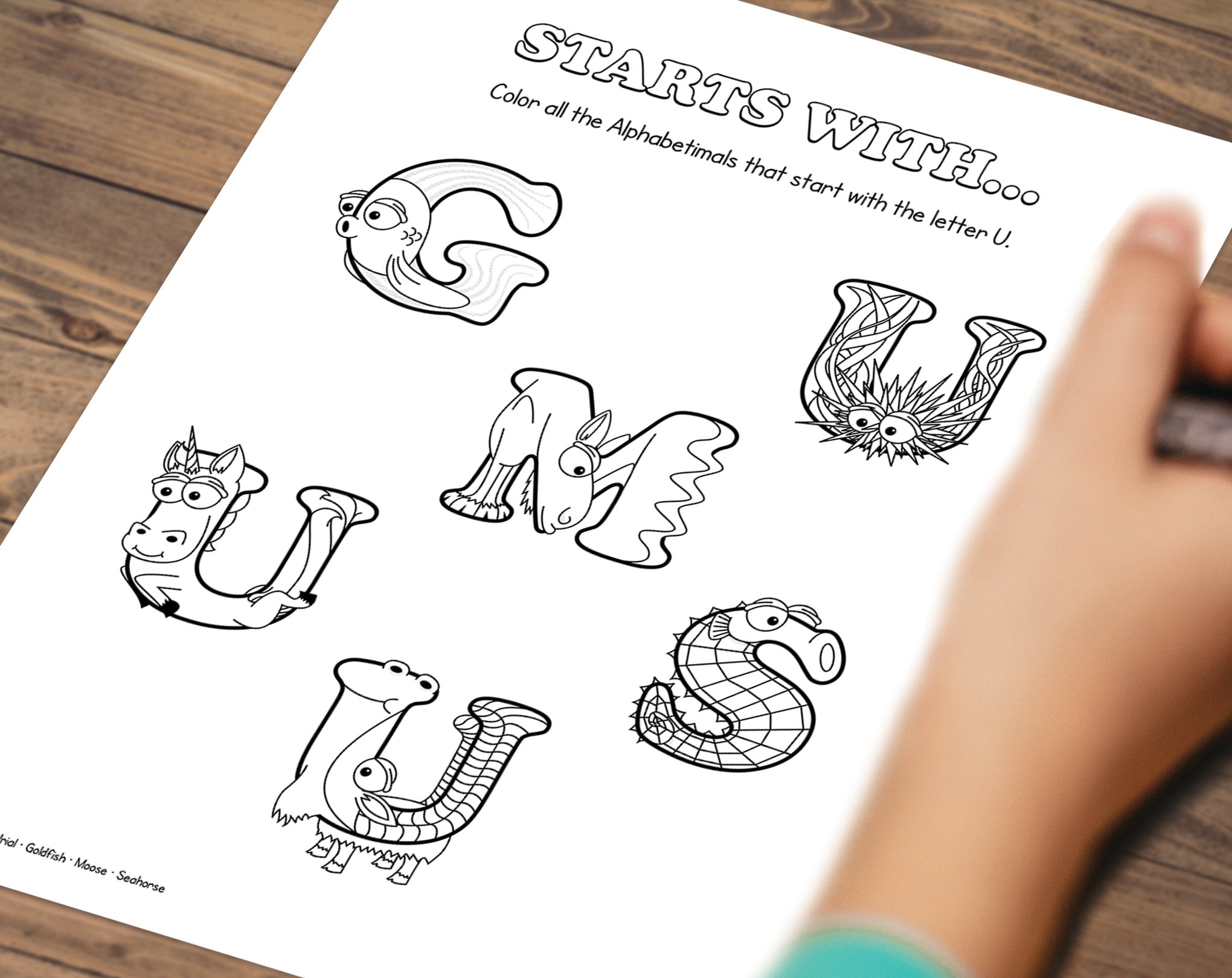 Alphabetimals ABC Animal Coloring Pages – Printable Phonics Worksheets ...