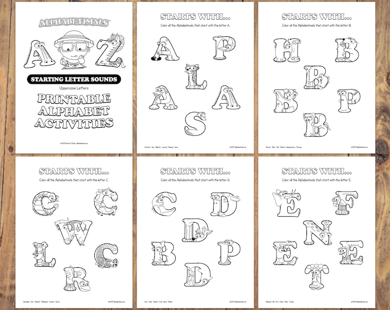 Alphabetimals™ Starting Letter Sounds – 26 Printable Animal ABC ...