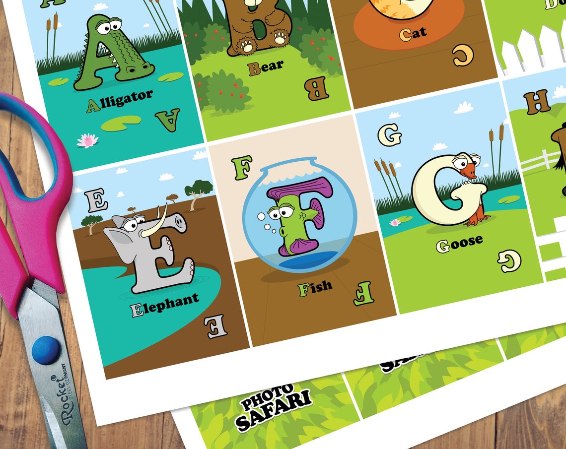 Alphabetimals™ Animal ABC Game Cards - A-Z Print & Cut Cards ...