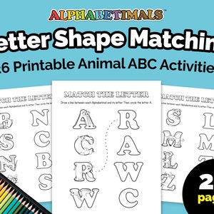 Alphabetimals™ Letter Shape Matching – 26 Printable Animal ABC ...