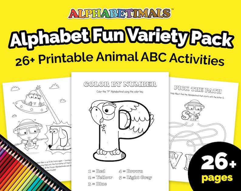 Alphabetimals™ Alphabet Fun Variety Pack - 26+ Printable Animal ABC ...
