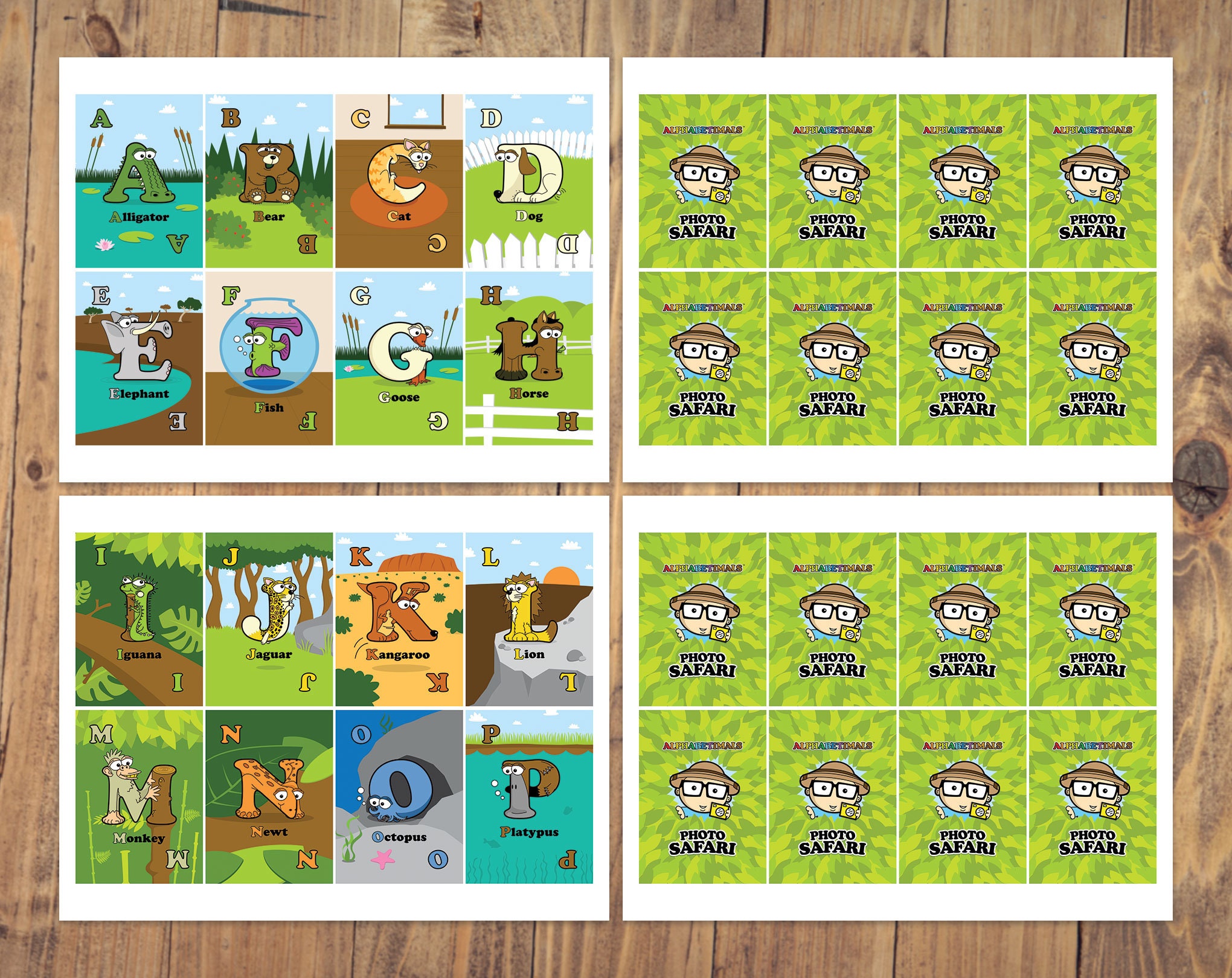 Alphabetimals™ Animal ABC Game Cards - A-Z Print & Cut Cards ...