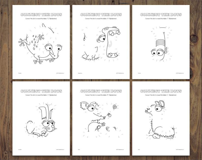 Alphabetimals™ Connect-the-dots A-Z – 26 Printable Animal ABC ...