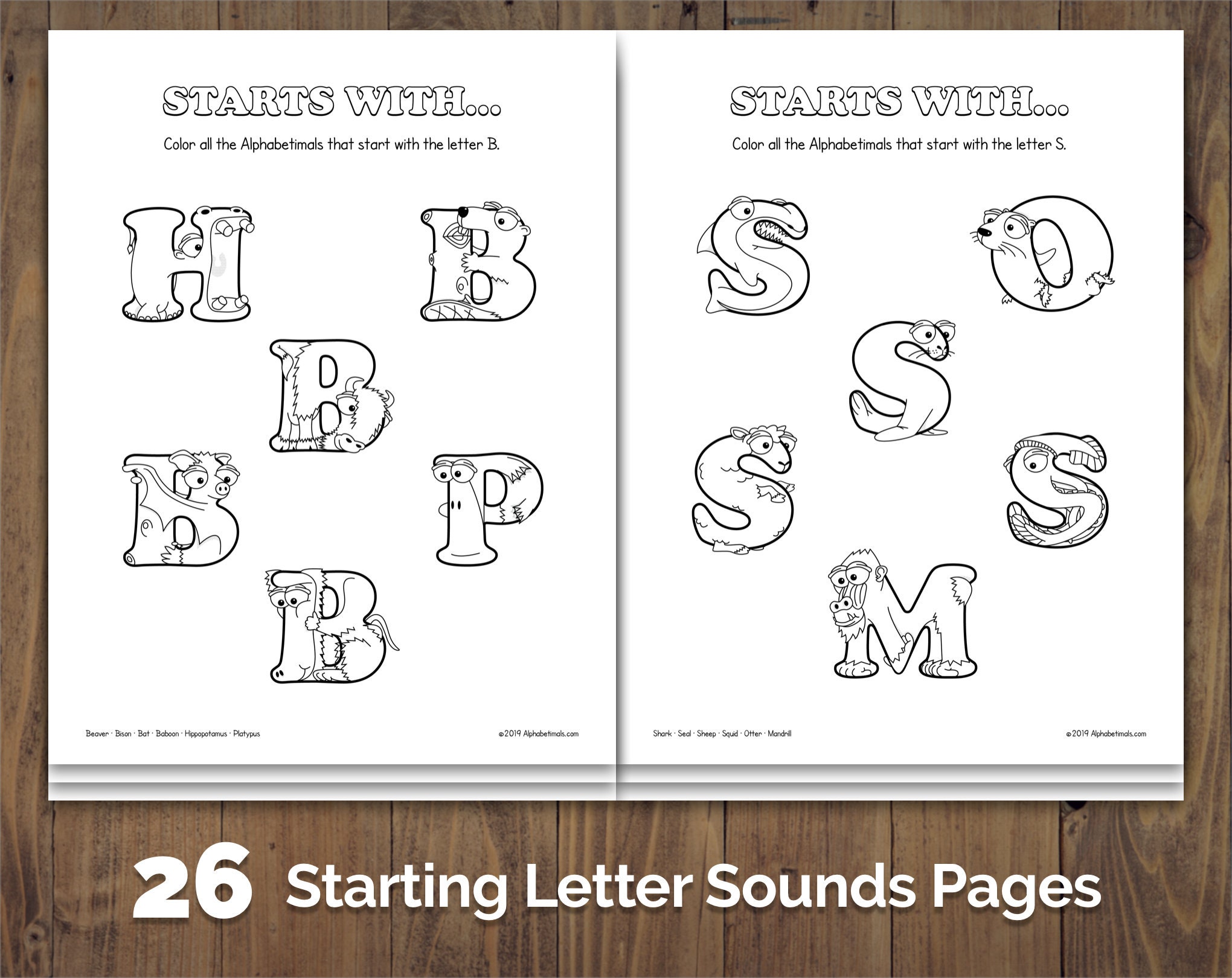 Alphabetimals ABC Activities – Printable Animal Mazes & Matching (PDF ...