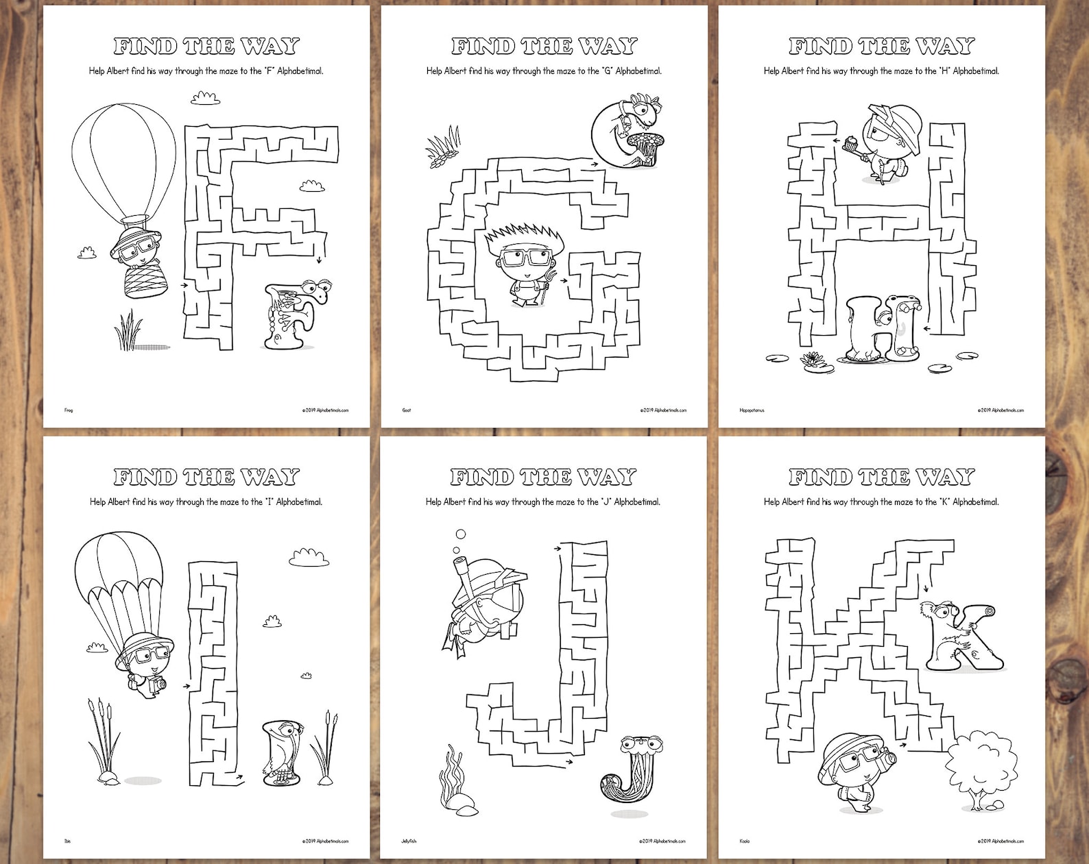 Alphabetimals™ Letter-shaped Mazes – 26 Printable Animal ABC Activities ...