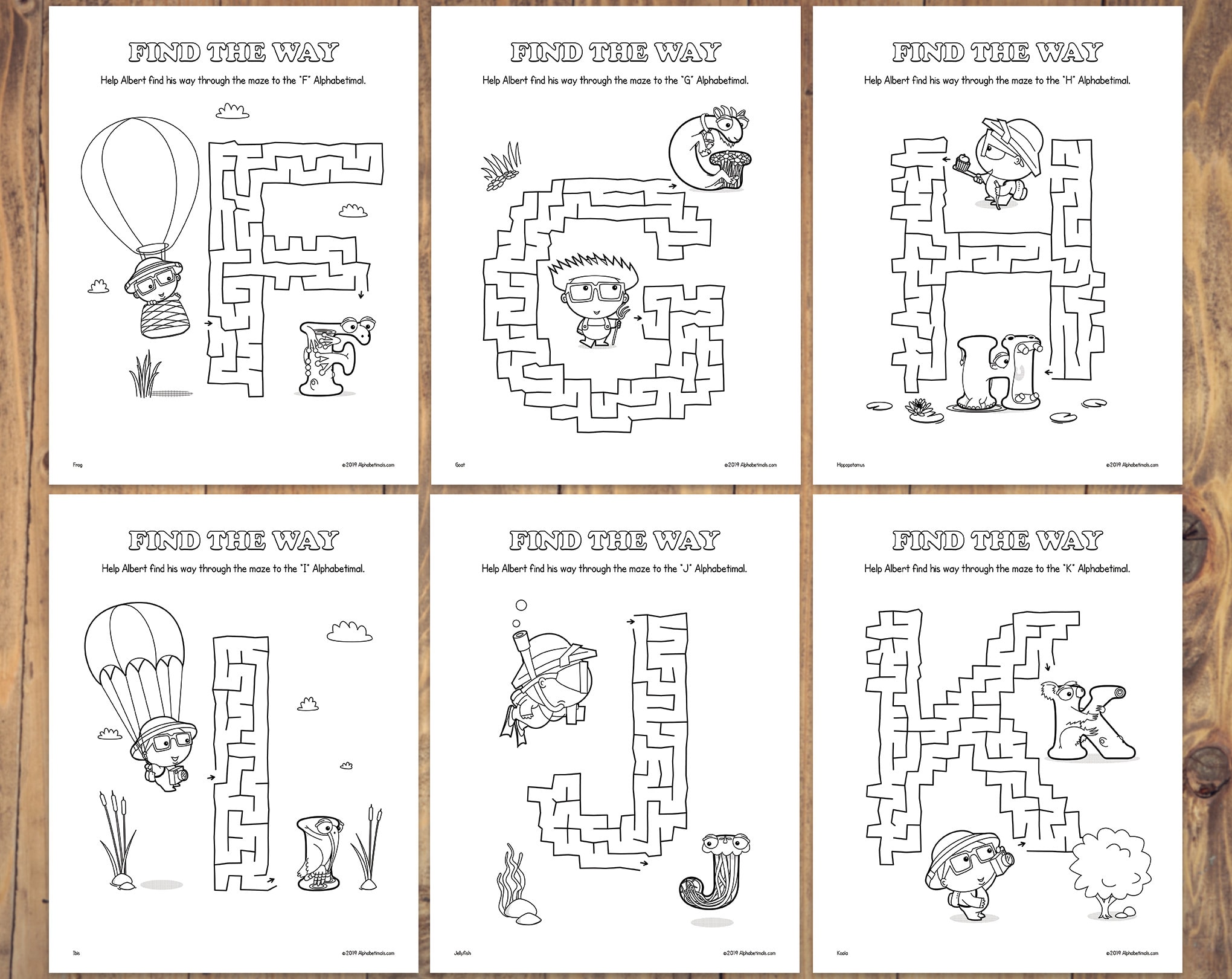 Alphabetimals™ Letter-shaped Mazes – 26 Printable Animal ABC Activities ...
