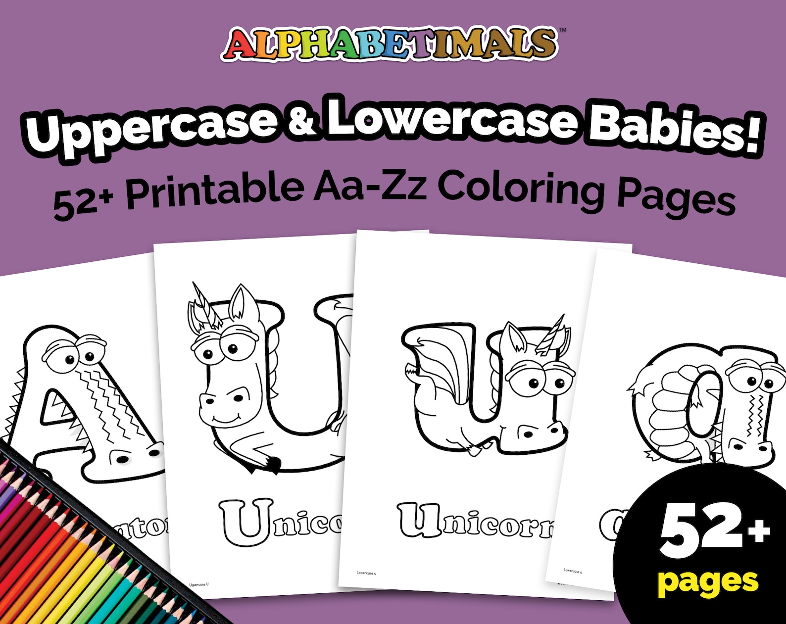 Alphabetimals™ Uppercase & Lowercase Babies! - 52+ Printable Aa-zz ...