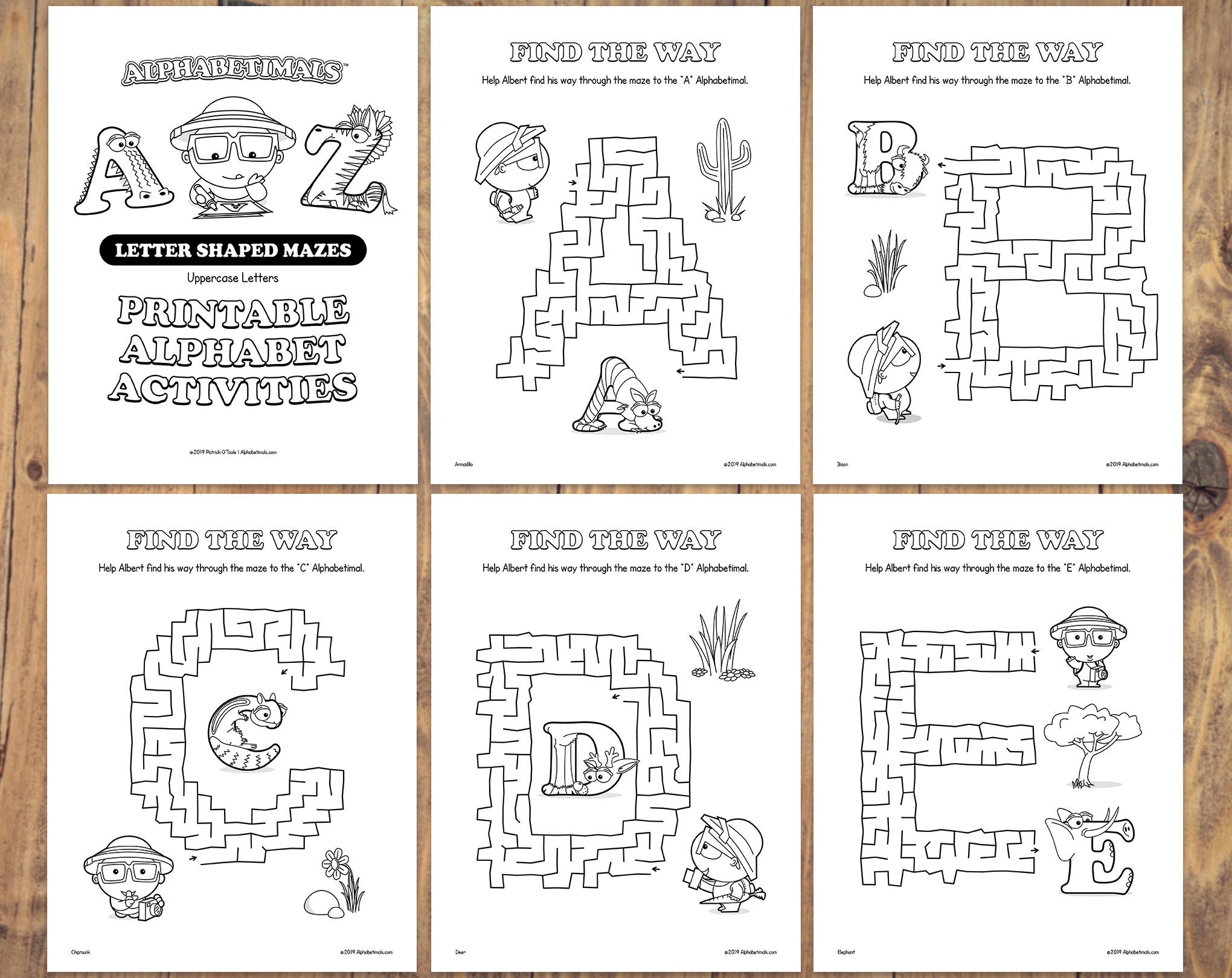 Alphabetimals™ Letter-shaped Mazes – 26 Printable Animal ABC Activities ...