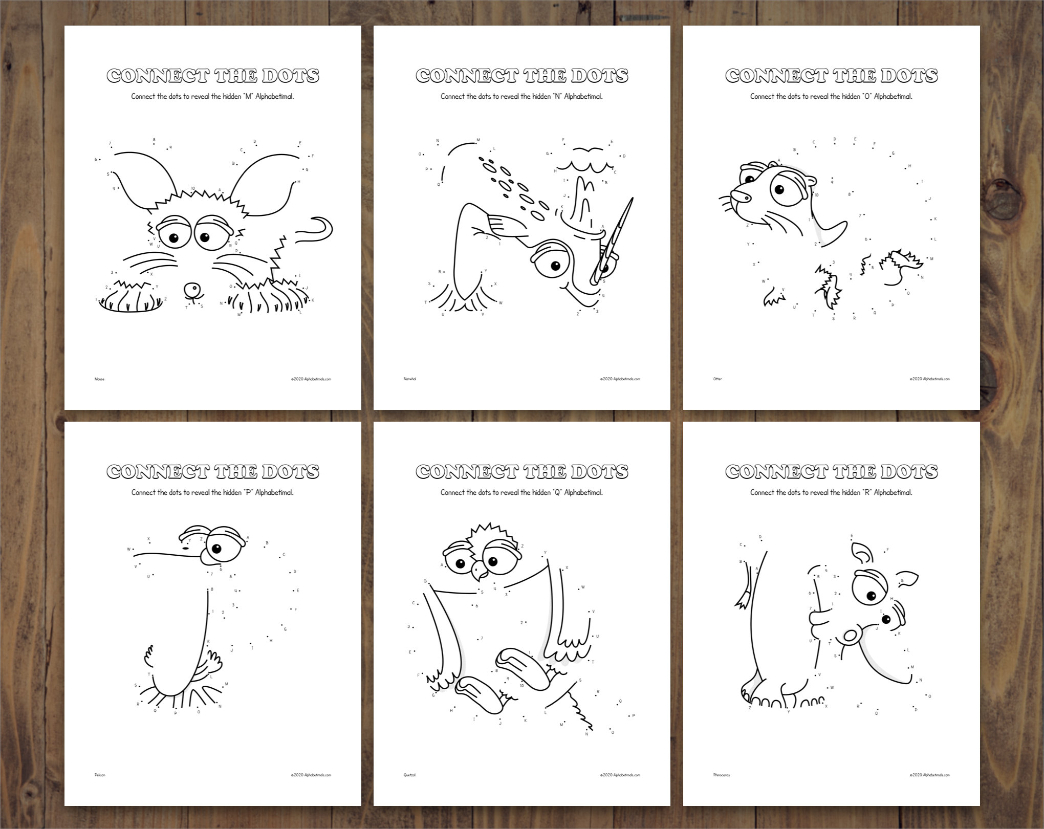 Alphabetimals™ Connect-the-dots A-Z – 26 Printable Animal ABC ...