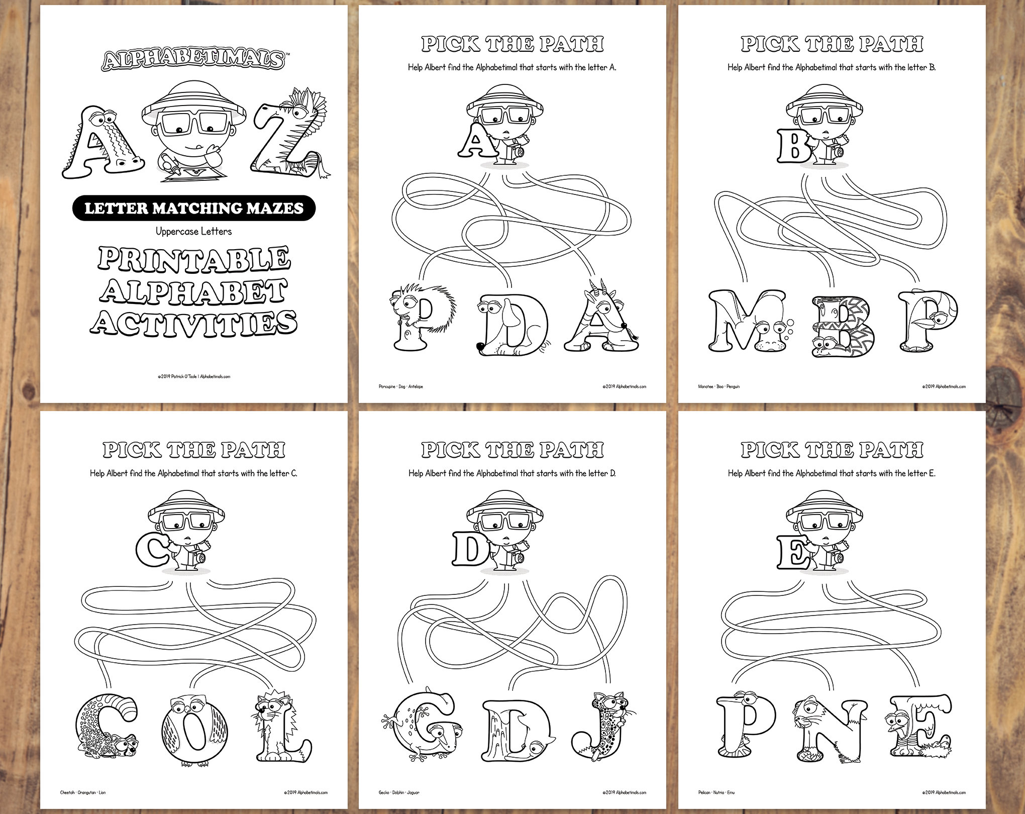 Alphabetimals™ Letter Matching Mazes – 26 Printable Animal ABC ...