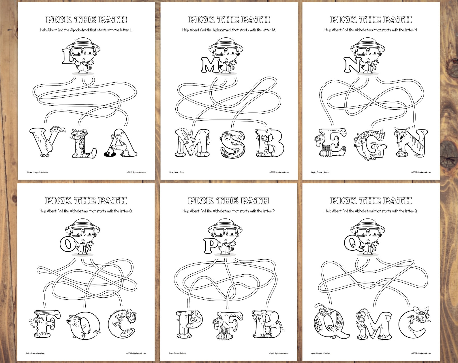 Alphabetimals™ Letter Matching Mazes – 26 Printable Animal ABC ...