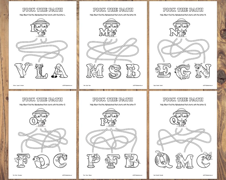 Alphabetimals™ Letter Matching Mazes – 26 Printable Animal ABC ...