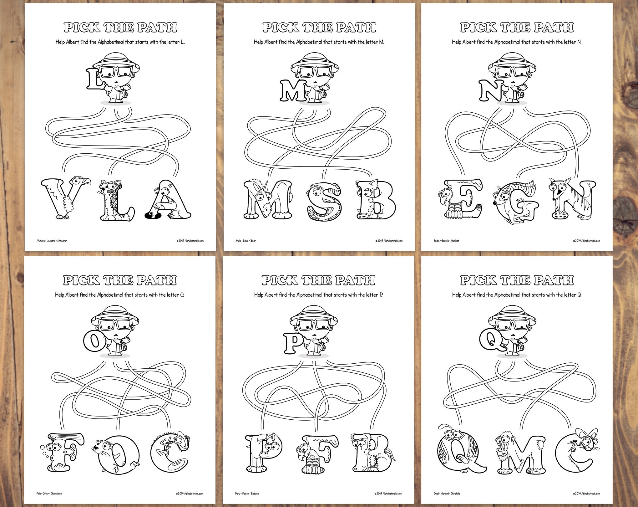Alphabetimals™ Letter Matching Mazes – 26 Printable Animal ABC ...