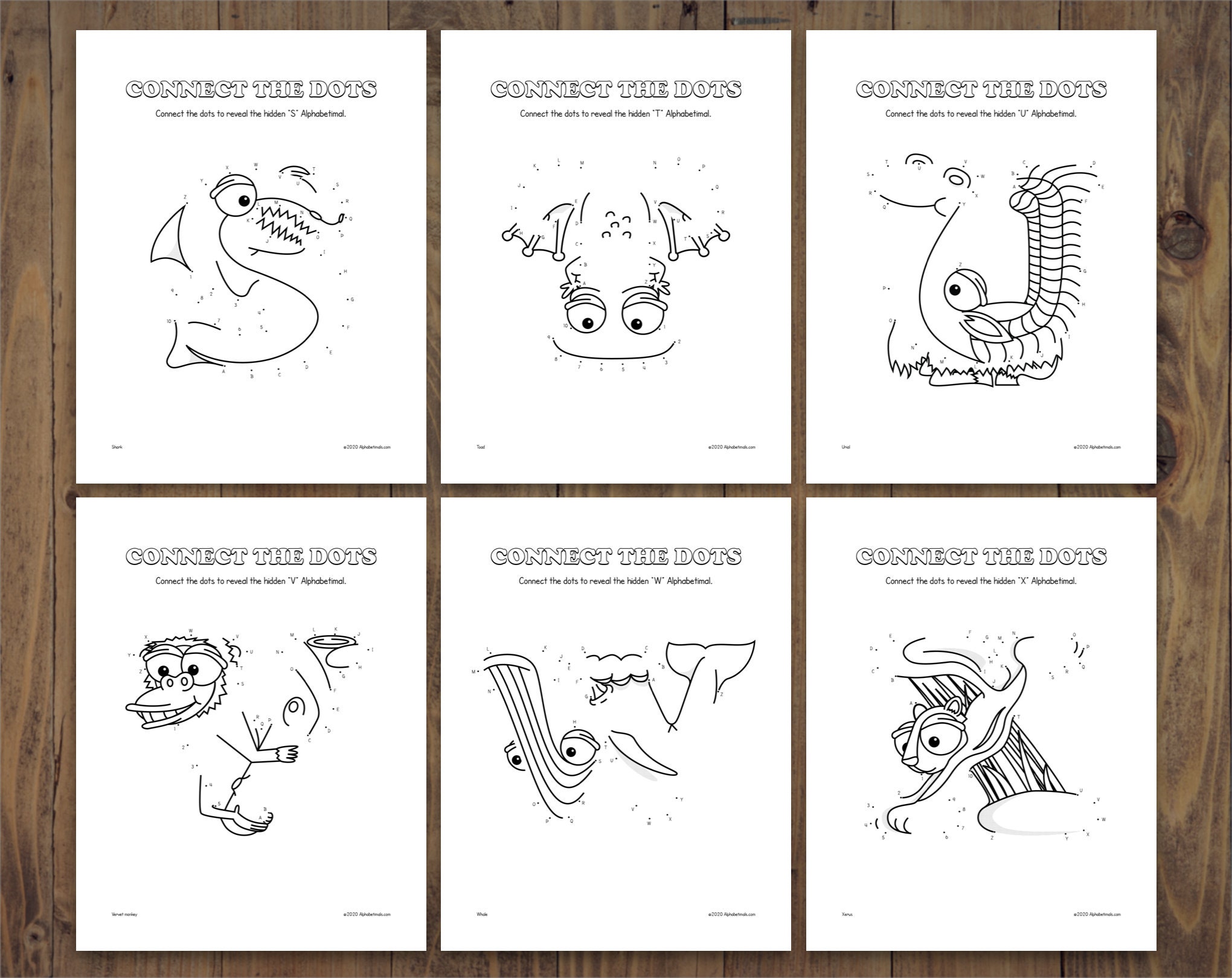 Alphabetimals™ Connect-the-dots A-Z – 26 Printable Animal ABC ...