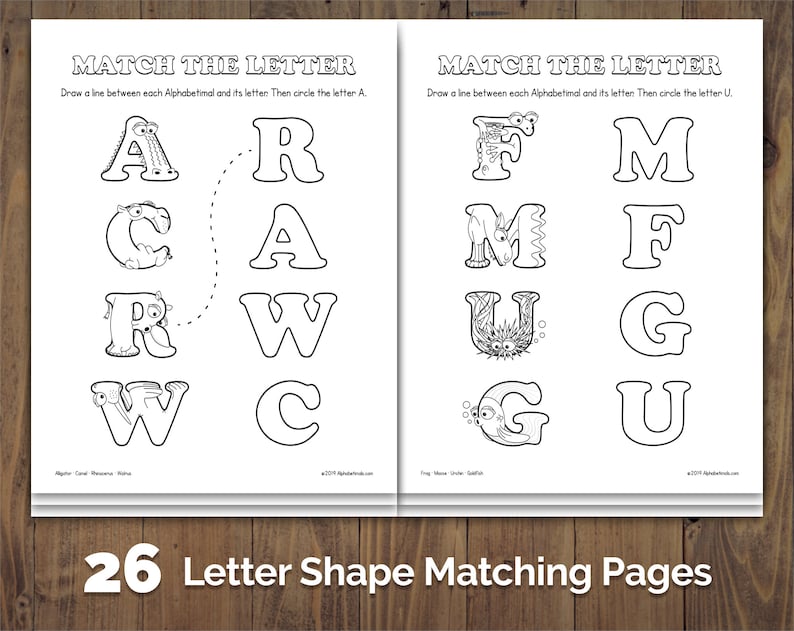 Alphabetimals ABC Activities – Printable Animal Mazes & Matching (PDF ...