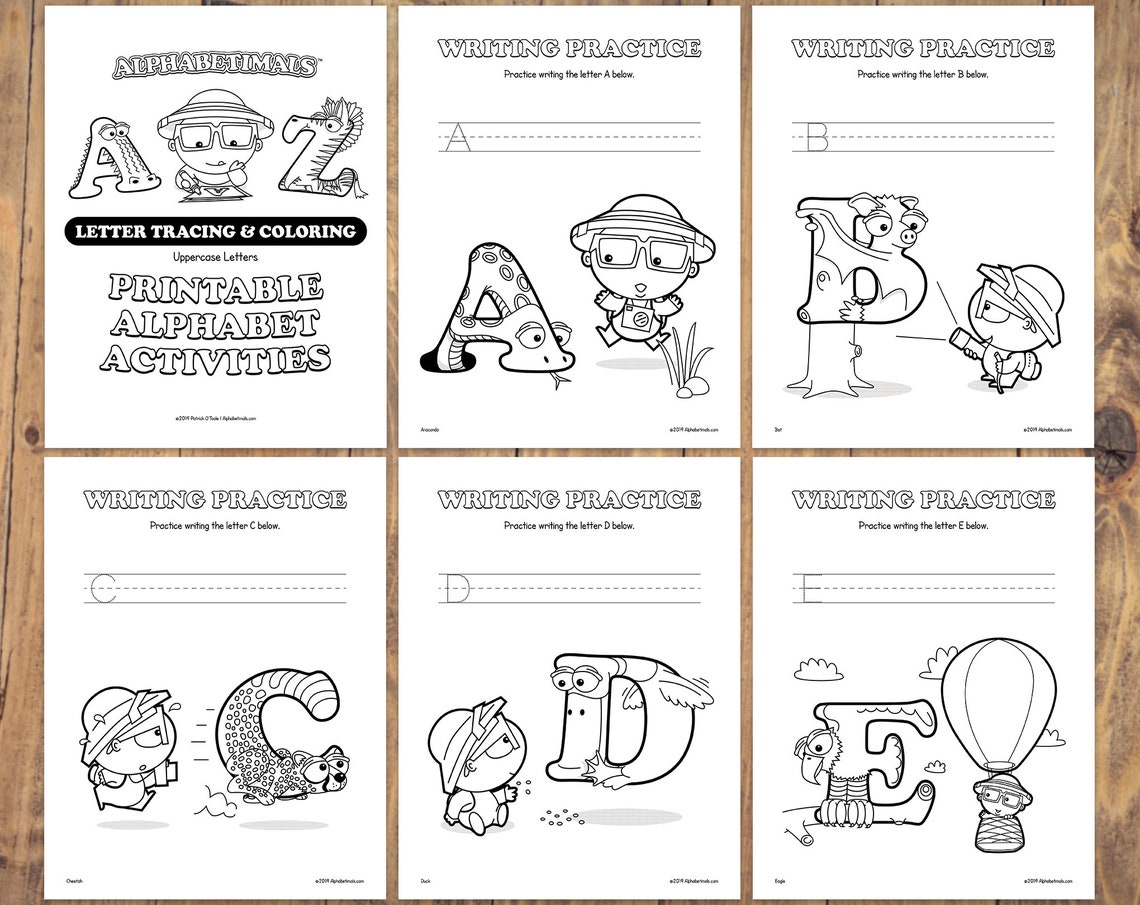Alphabetimals™ Letter Tracing & Coloring – 26 Printable Animal ABC ...