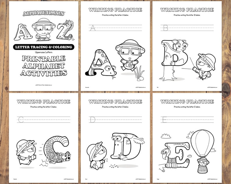 Alphabetimals™ Letter Tracing & Coloring – 26 Printable Animal ABC ...