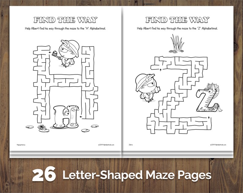 Alphabetimals™ Matching & Mazes Pack - 100+ Printable Animal ABC ...