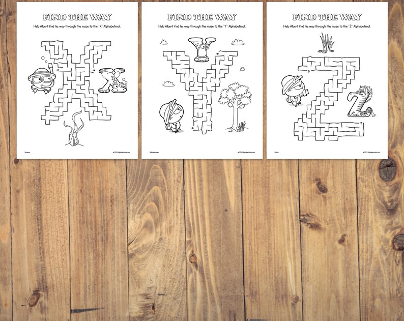 Alphabetimals™ Letter-shaped Mazes – 26 Printable Animal ABC Activities ...