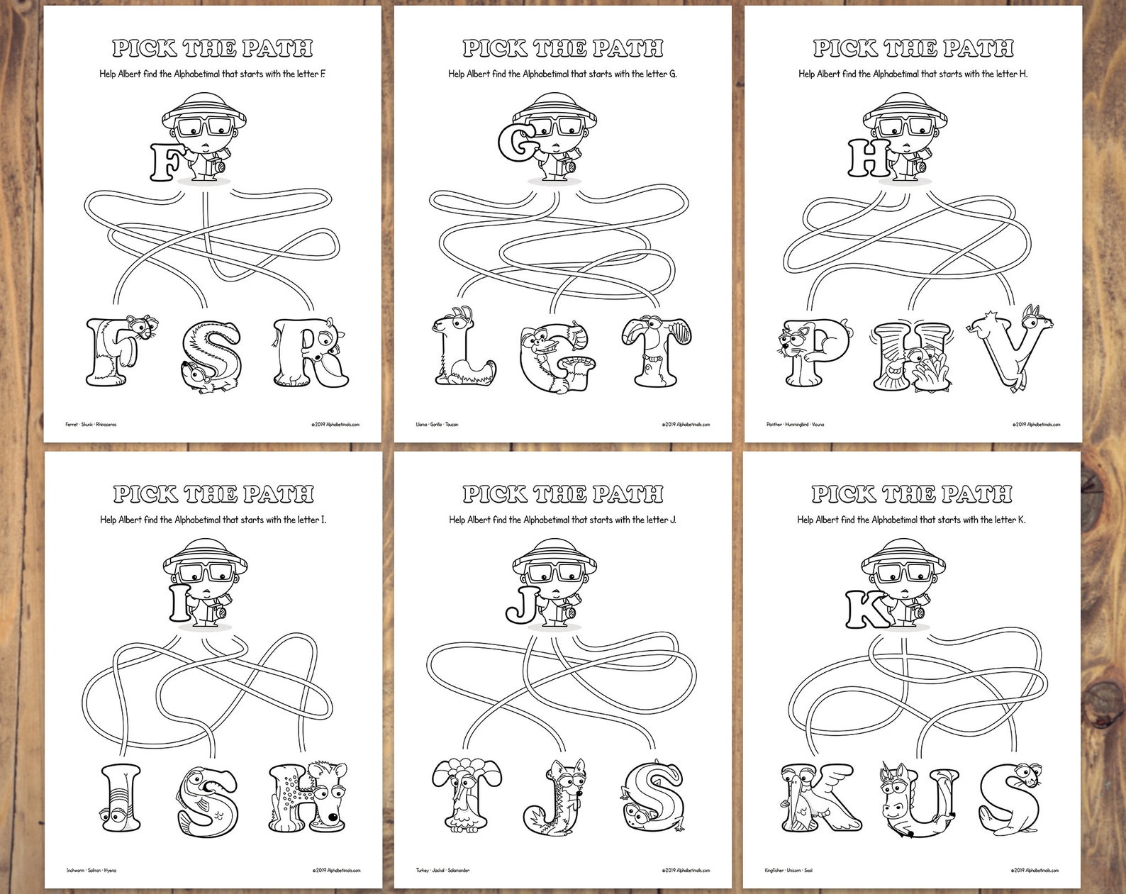 Alphabetimals™ Letter Matching Mazes – 26 Printable Animal ABC ...