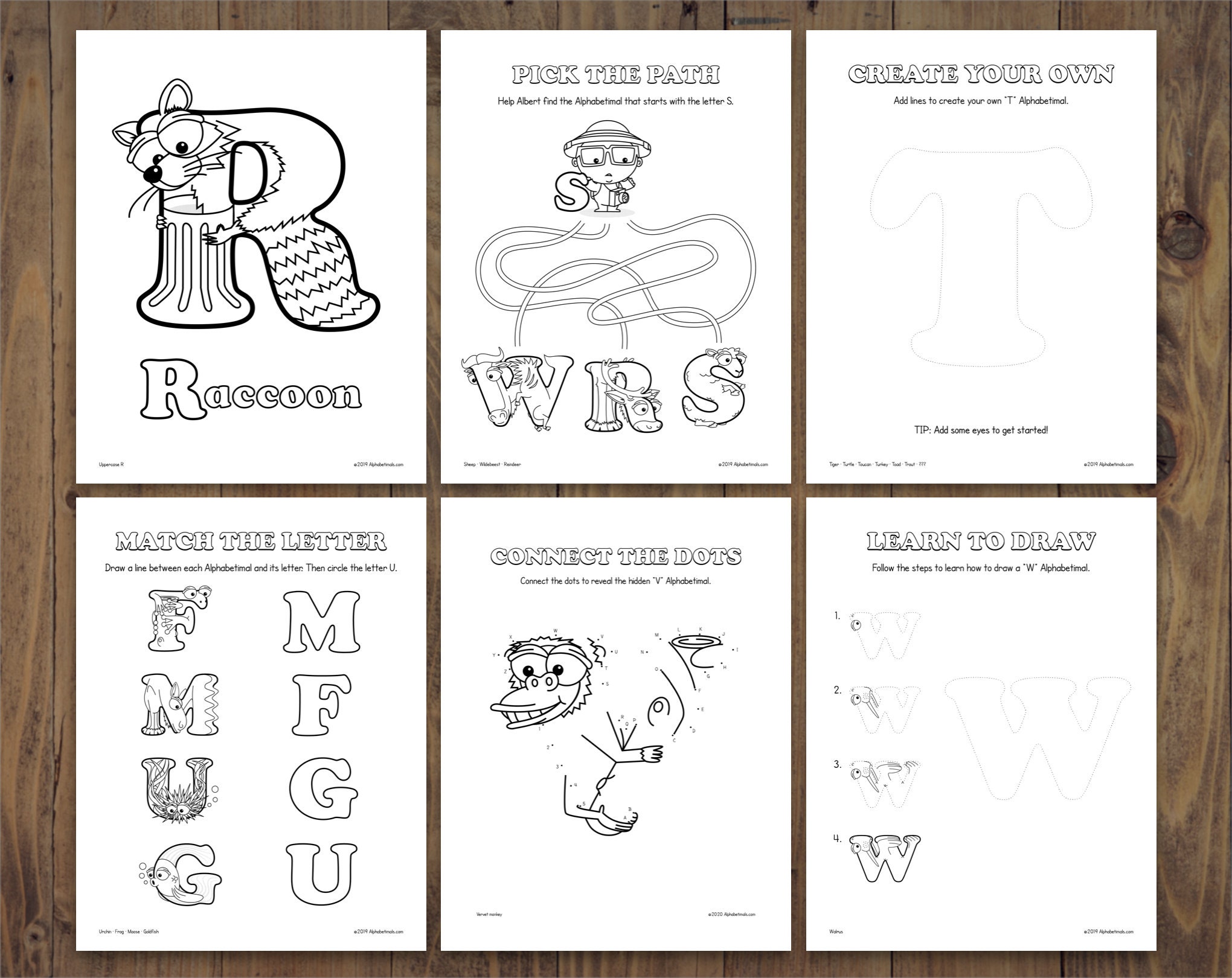 Alphabetimals™ Alphabet Fun Variety Pack 26 Printable - Etsy 日本