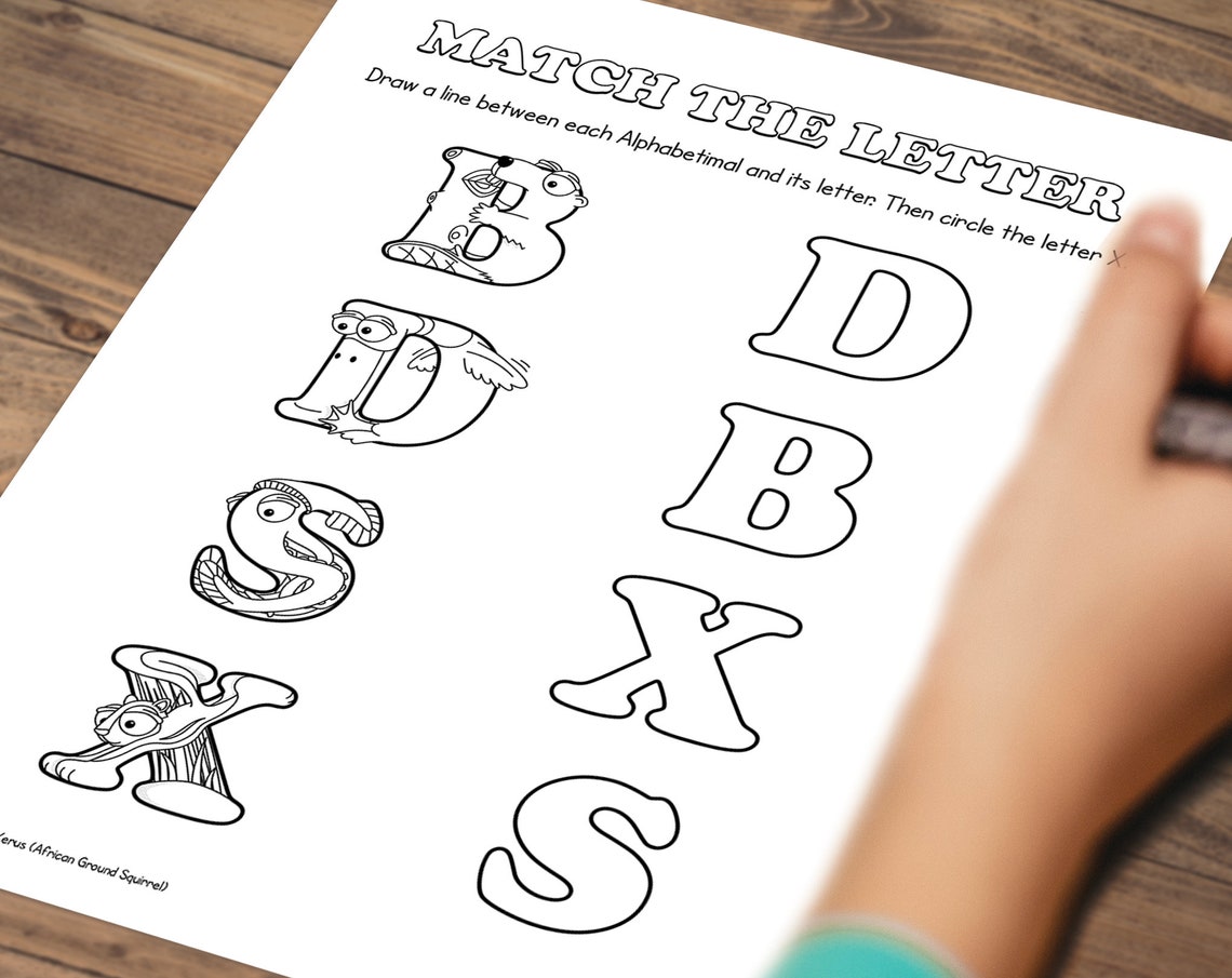 Alphabetimals™ Letter Shape Matching – 26 Printable Animal ABC ...