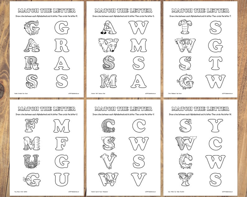Alphabetimals™ Letter Shape Matching – 26 Printable Animal ABC ...