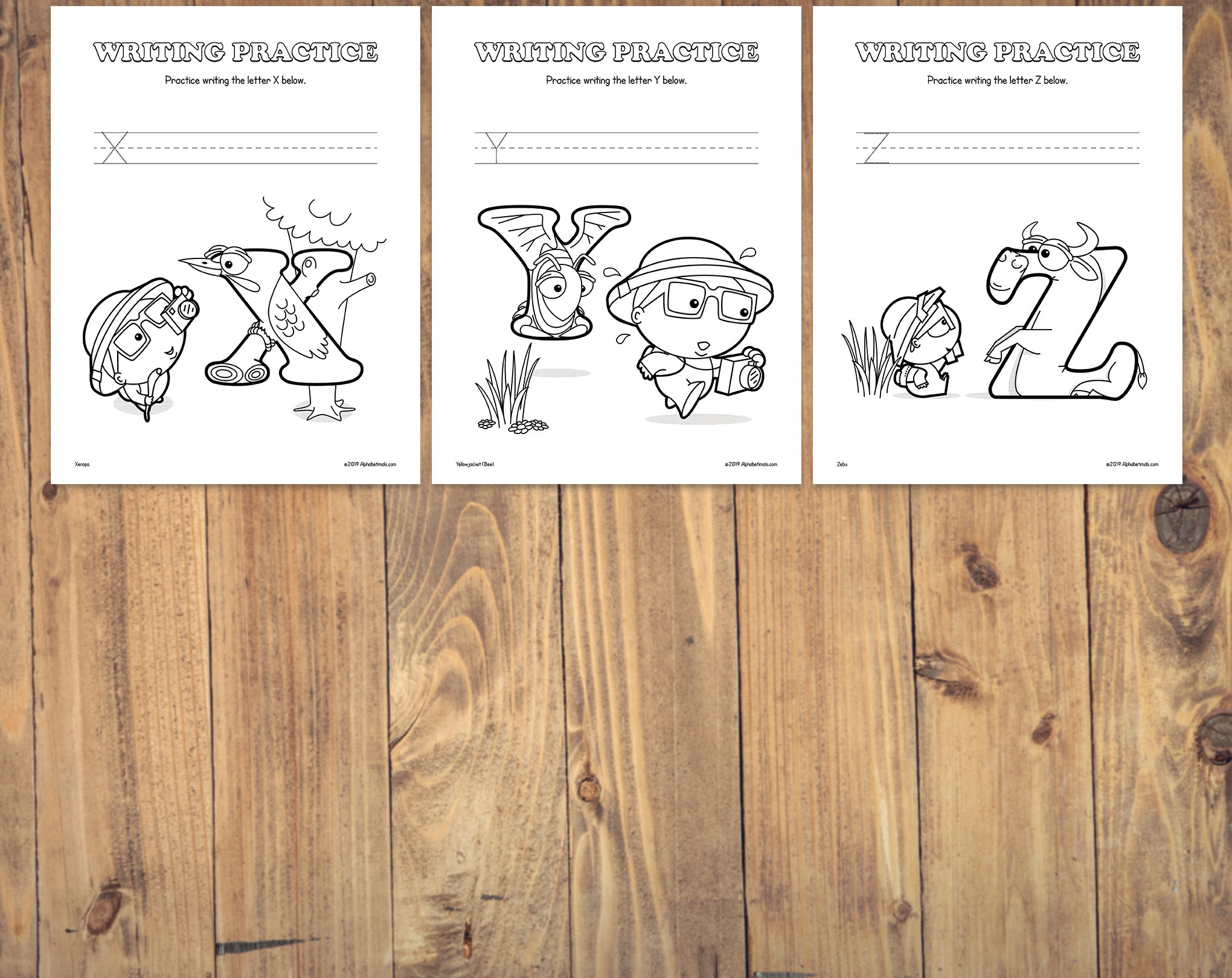 Alphabetimals™ Letter Tracing & Coloring – 26 Printable Animal ABC ...