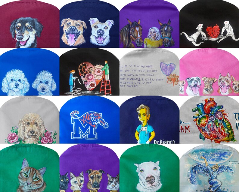 Custom Surgical Cap Euro Scrub Caps Ponytail Scrub Hats - Etsy