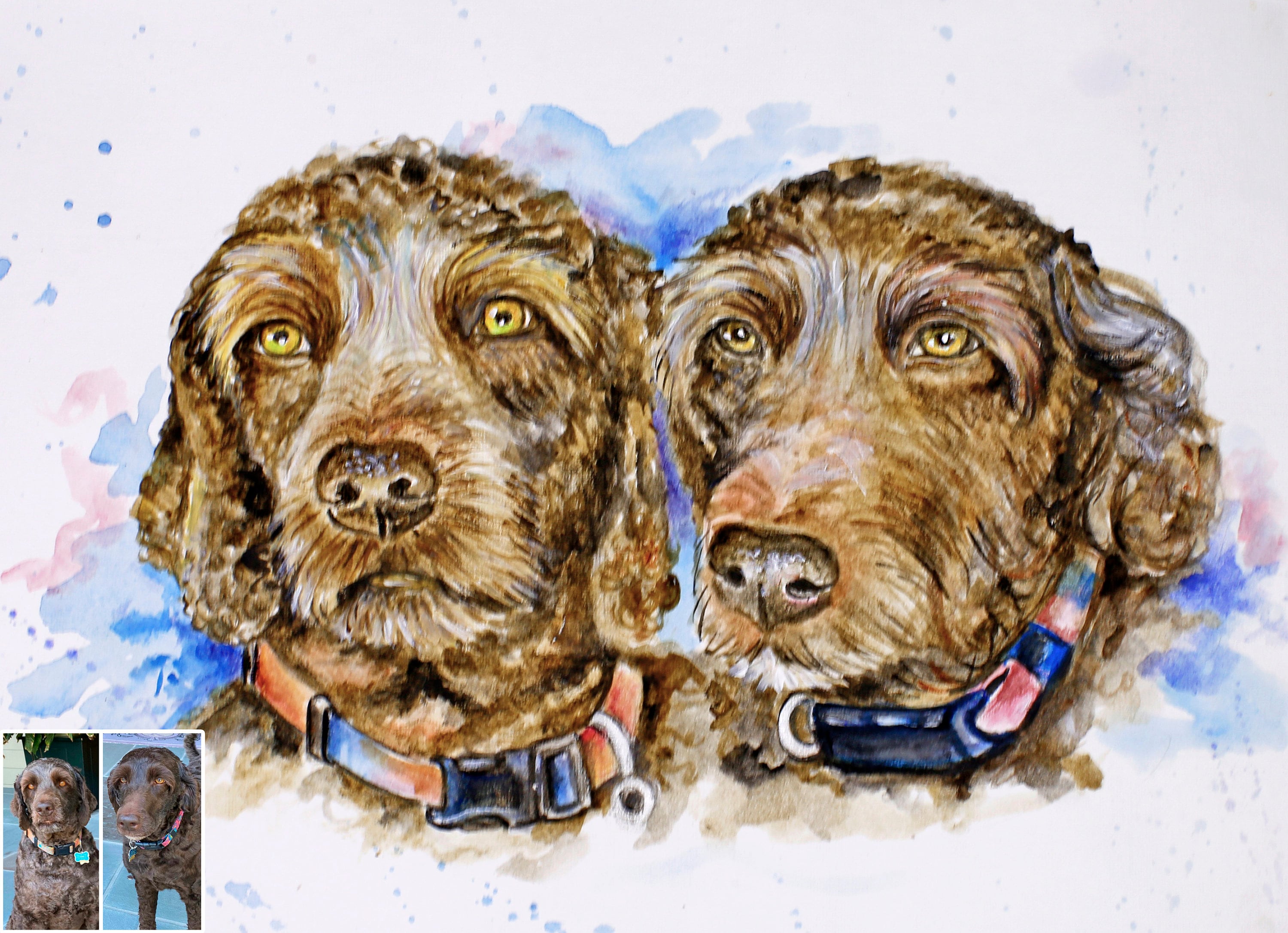 Custom pet portrait dog memorial pet loss gifts portrait | Etsy