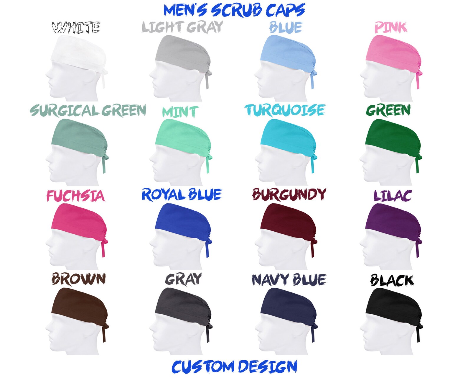 Custom Surgical Cap Euro Scrub Caps Ponytail Scrub Hats | Etsy