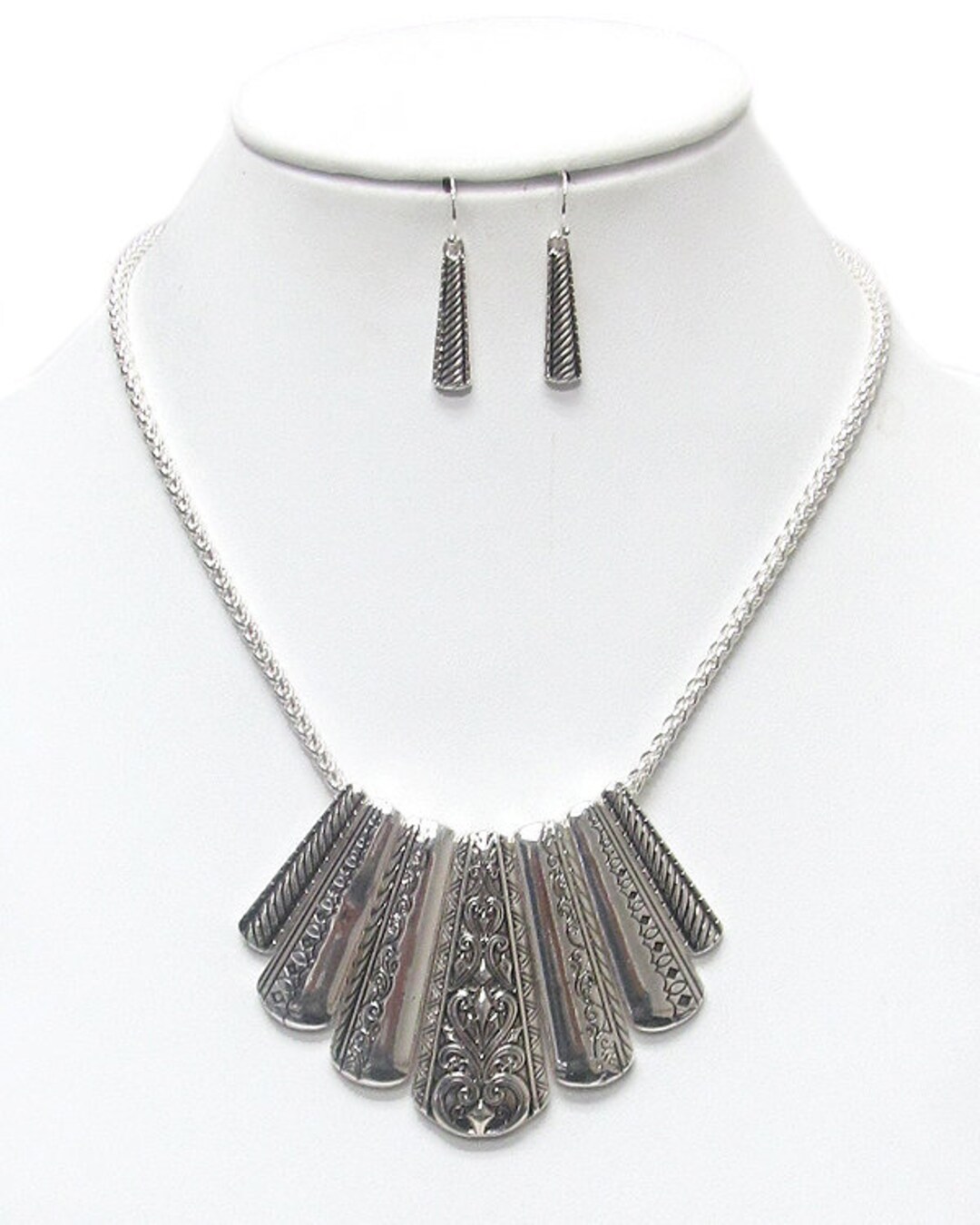 Brighton Inspired Etched Multi Bar Necklace Earring Set - Etsy