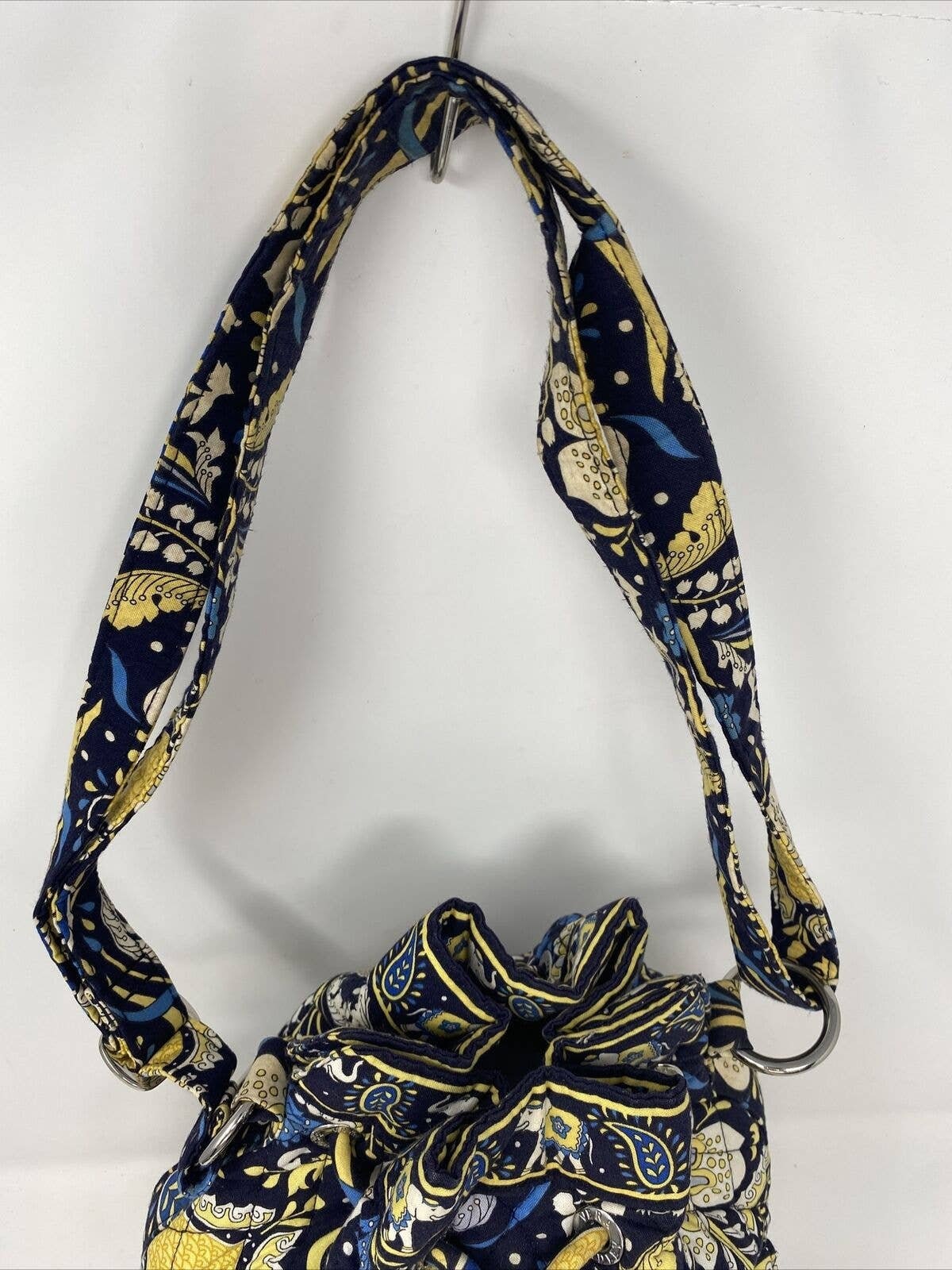 Vera Bradley "ellie Blue" Quick Draw Drawstring Tote Crossbody Bag and ...