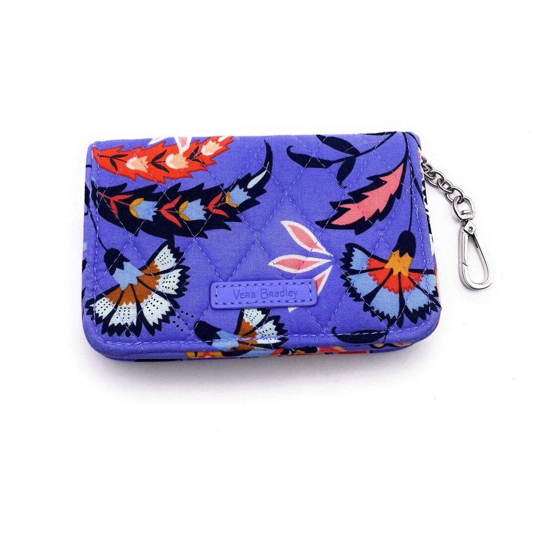 Vera Bradley RFID Small Bifold Key Clip Wallet Mural Garden - Etsy