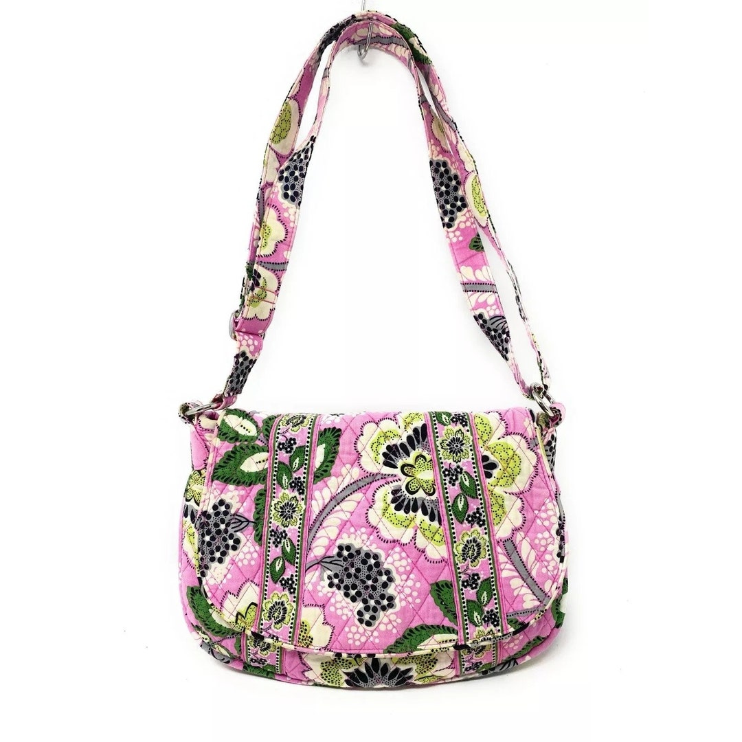 Vera Bradley Priscilla Pink Crossbody Mail Bag Purse With Magnetic ...