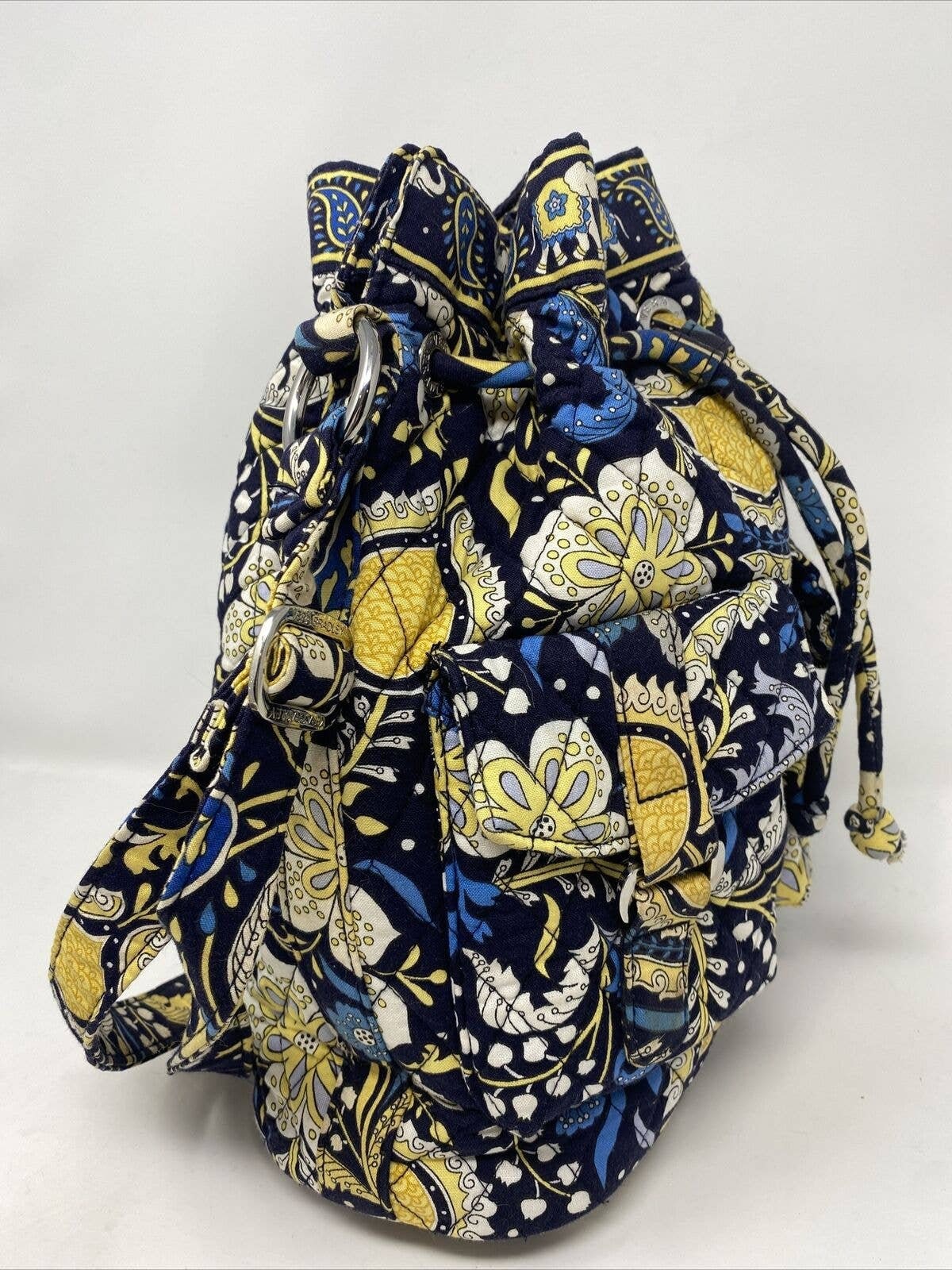 Vera Bradley "ellie Blue" Quick Draw Drawstring Tote Crossbody Bag and ...