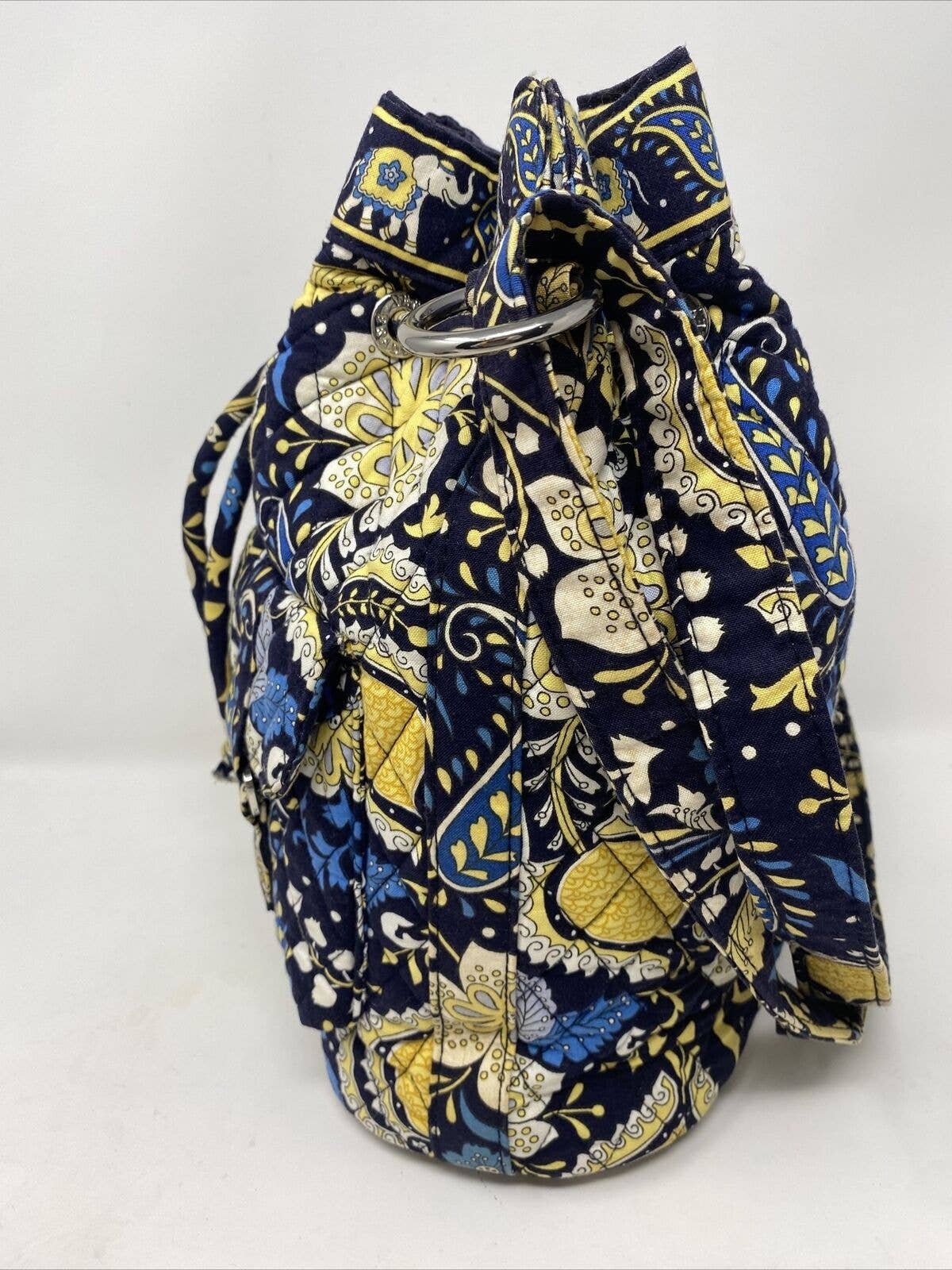 Vera Bradley "ellie Blue" Quick Draw Drawstring Tote Crossbody Bag and ...