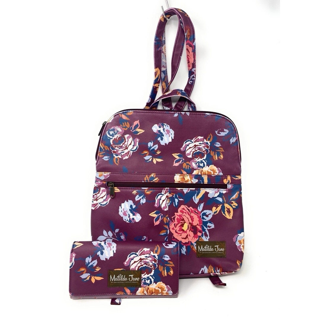 Matilda Jane Moments With You Plum Perfect Floral Backpack Purse and ...