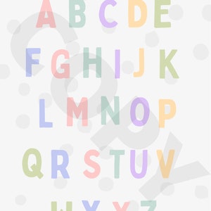 Pastel Alphabet ABC Printable Instant Download Nursery Print - Etsy