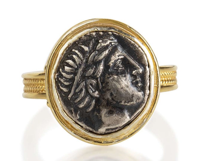 Apollo Ring Coin Ring Greek God Ring Antique Coin Rings Gold - Etsy