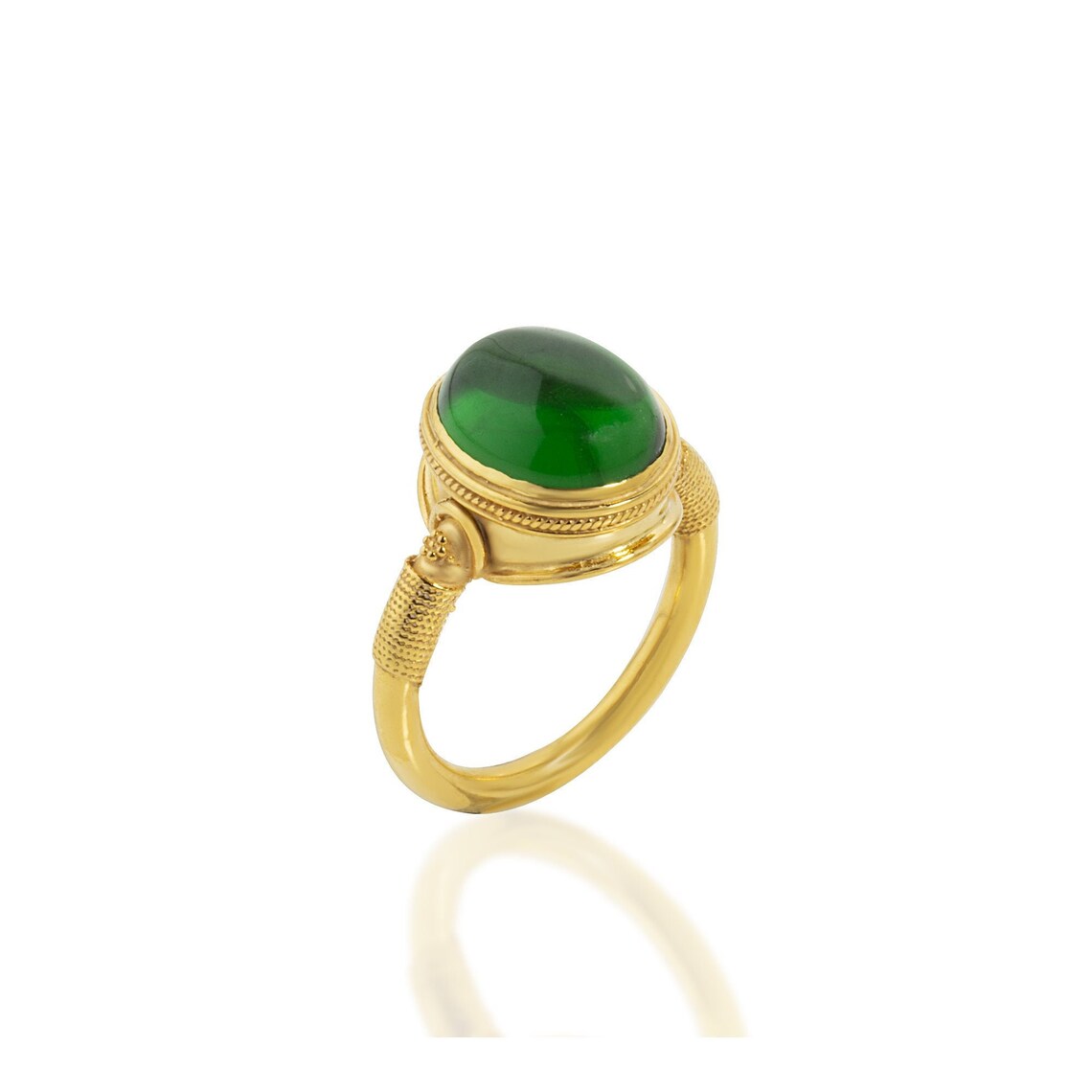 Green Crystal Ring Gold Rings Signet Ring Womens Gemstone Ring - Etsy