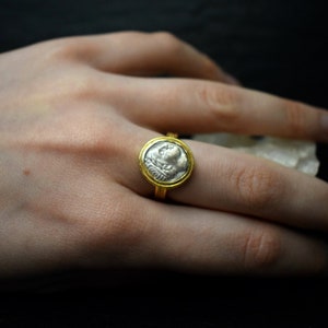 Apollo Ring Coin Ring Greek God Ring Antique Coin Rings Gold Rings ...