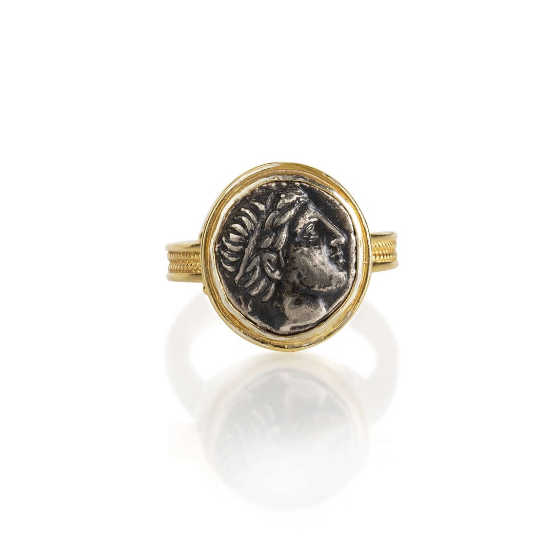 Apollo Ring Coin Ring Greek God Ring Antique Coin Rings Gold Rings ...