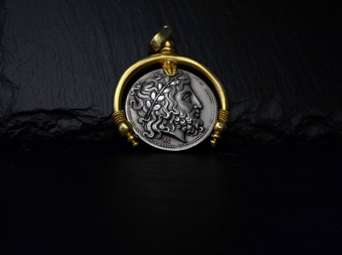 Zeus Pendant Greek Coin Necklace Antique Coin Greek God - Etsy