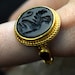 Sphinx Onyx Ring Intaglio Ring Gold Signet Ring Garnet Mens Ring Womens ...