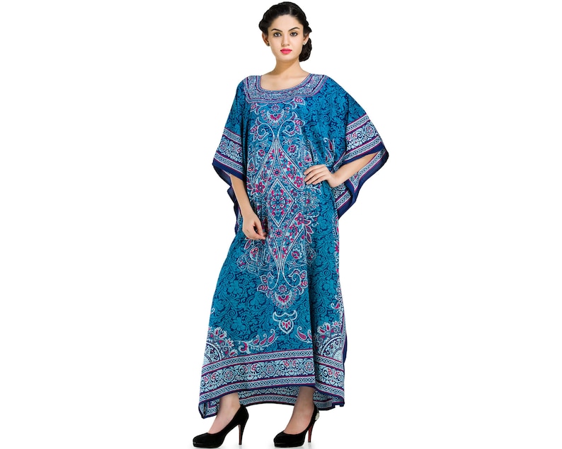 Floral Plus Size Kaftan Dresses for Women Bohemian Summer Caftan Dress ...