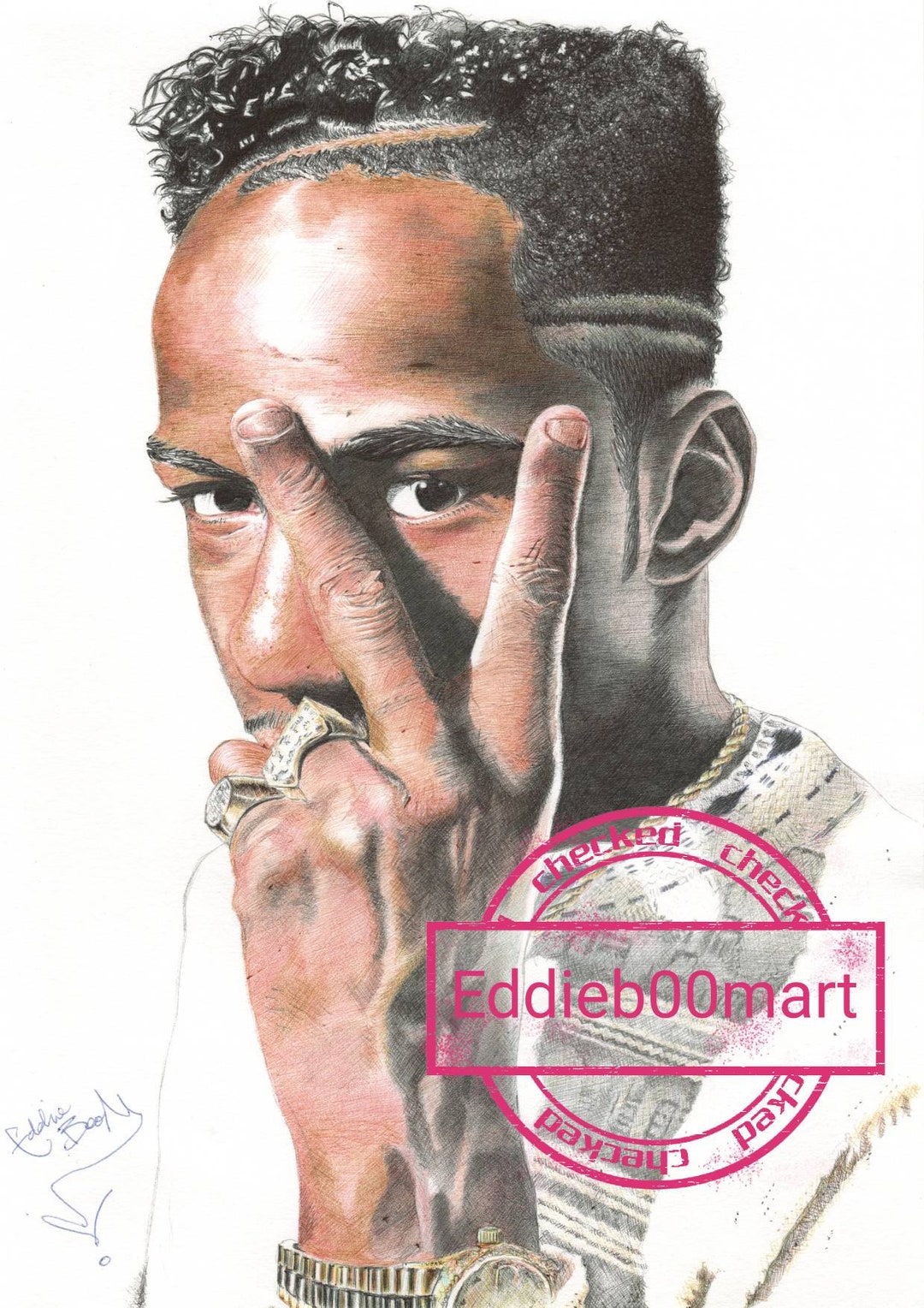 Bobby Brown Hand Drawn Using Ballpoint Pens Fine Art Print - Etsy